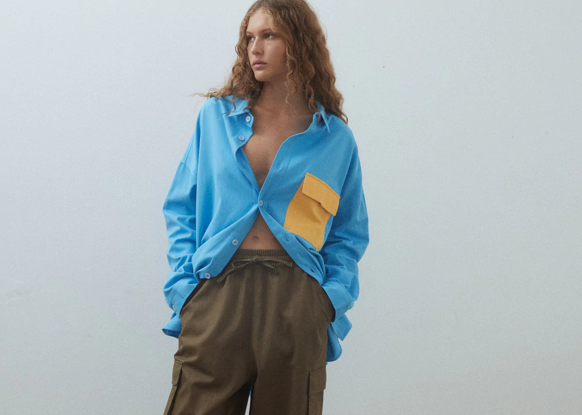 Blanca George Shirt - Cyan